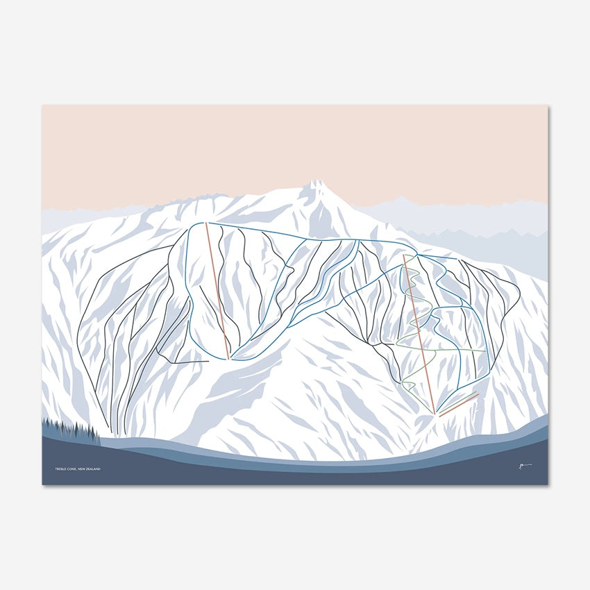 Bridget Hall Treble Cone Trail Map Print | Wonder Room